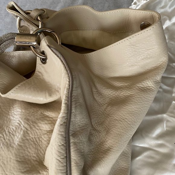 Furla | Bags | Furla White Cotton Large Leather Hobo Bag | Poshmark